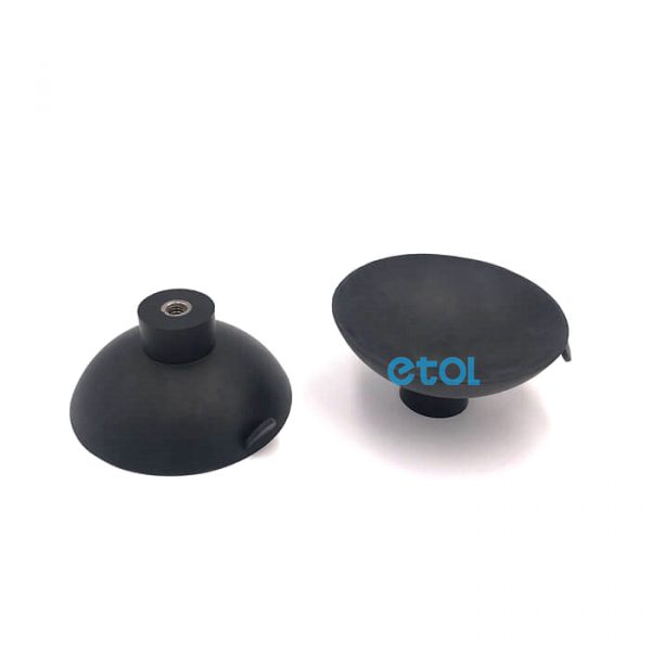 80mm Black Suction Cup with nut inside for Industry Applications - ETOL