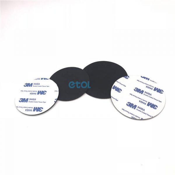 Flat round rubber pad with 3M adhesive backed - ETOL
