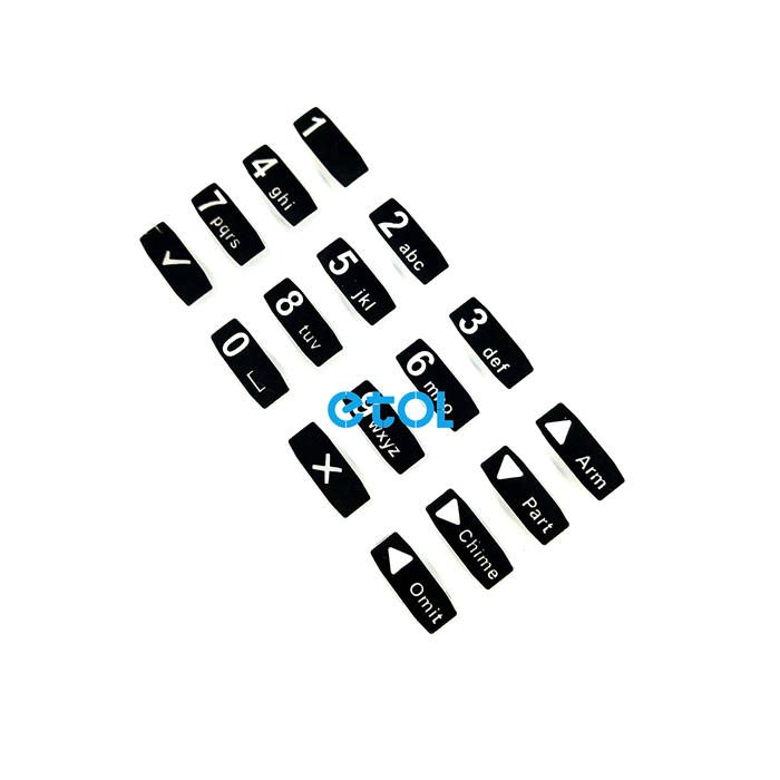 Transparent silicone numeric keypads/4*4 rubber key buttons - ETOL