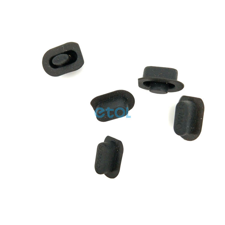 Molded small silicone single buttons with embossed logo - ETOL