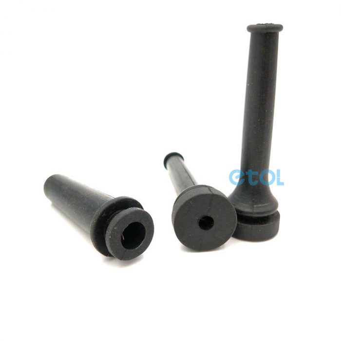 Compressing molded rubber cable bushing/protective grommet - ETOL