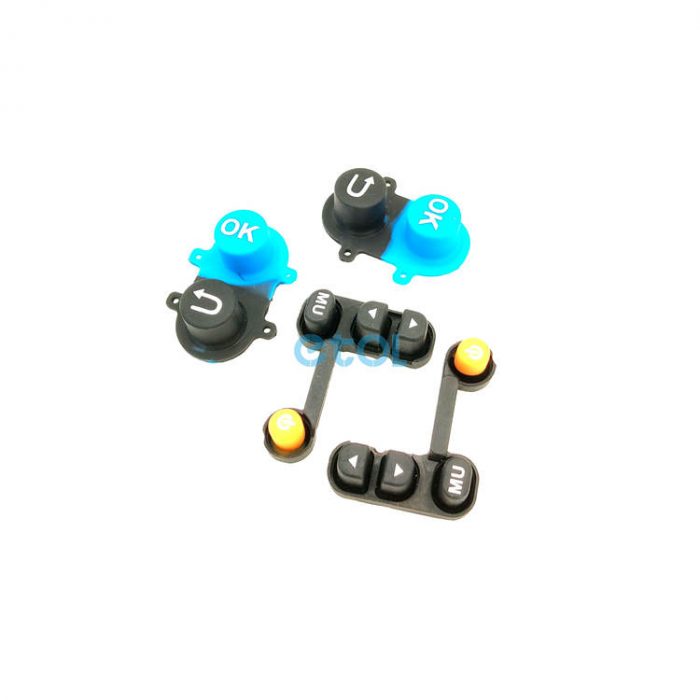 Molded rubber silicone single key buttons with silk printing logo - ETOL