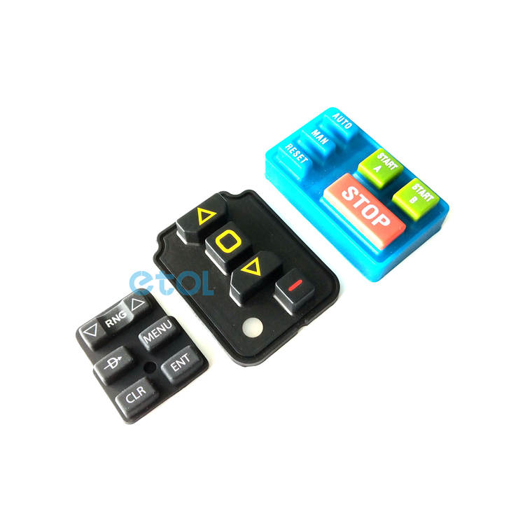 Molded different shape remote buttons silicone elastic keypad - ETOL