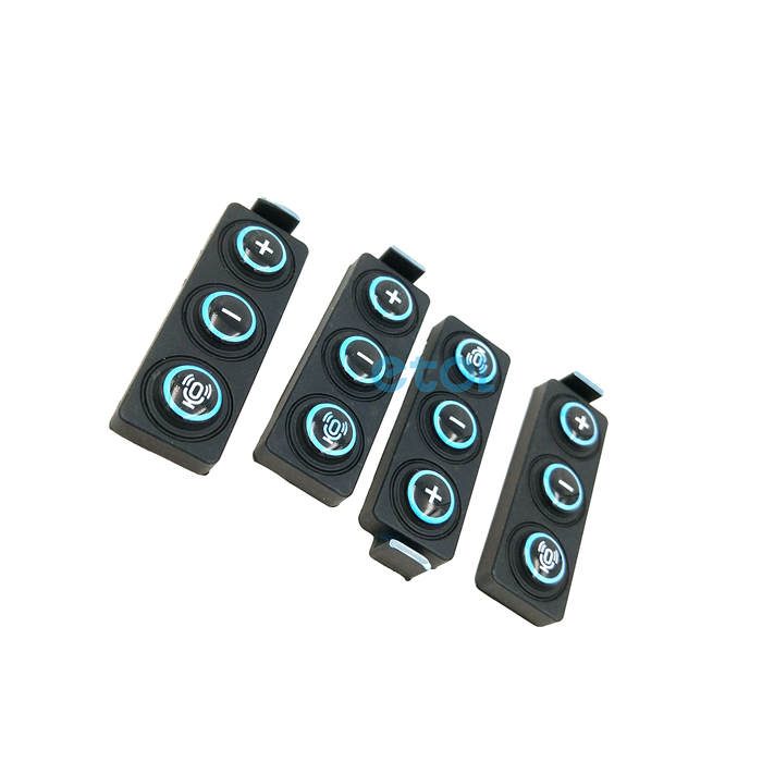 Light-admitting molded silicone keypad buttons with radium carving - ETOL