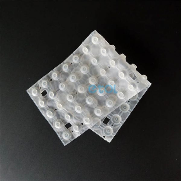 Flexible transparent silicone rubber membrane keypad/buttons - ETOL