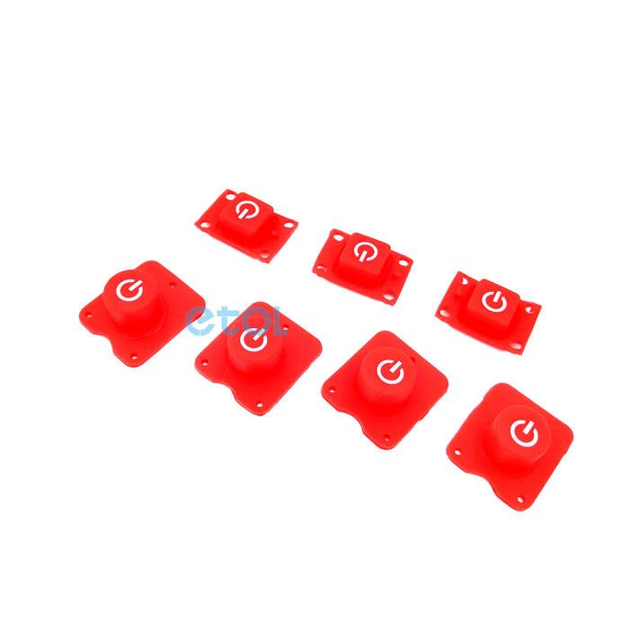 Molded colorful silicone switch buttons/keypad button in silk printing ...