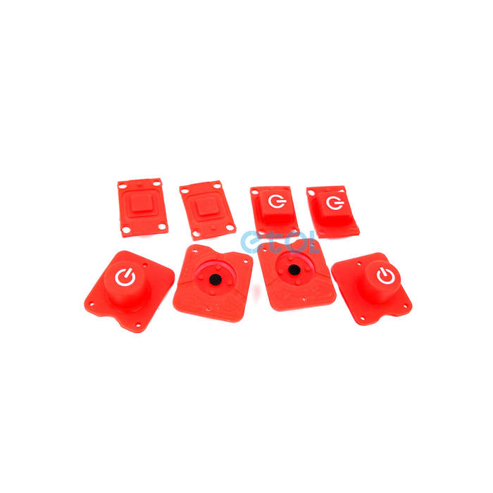 Molded colored silicone rubber switch buttons with radium carving - ETOL