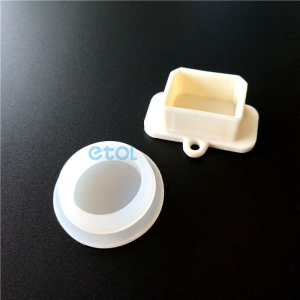 Waterproof white molded rubber silicone clear caps/square covers - ETOL