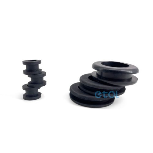 Molded push in grommet rubber sleeve for wire harness - ETOL